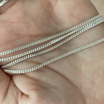 925 Sterling Silver 1.8MM CURB Chain Necklace Italian Italy 16 18 20 22 ...