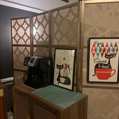 Rat Pack Decor, Mid Century Modern Cat Art, Cat Poster, Black Cat Art ...