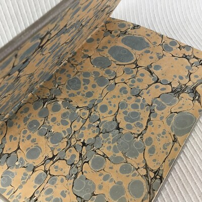 Hand Marbled Paper for Bookbinding and Restoration 48x67cm 19x26in Gold ...