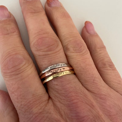 Women's Gold Stacking Rings Stackable Name Rings - Etsy