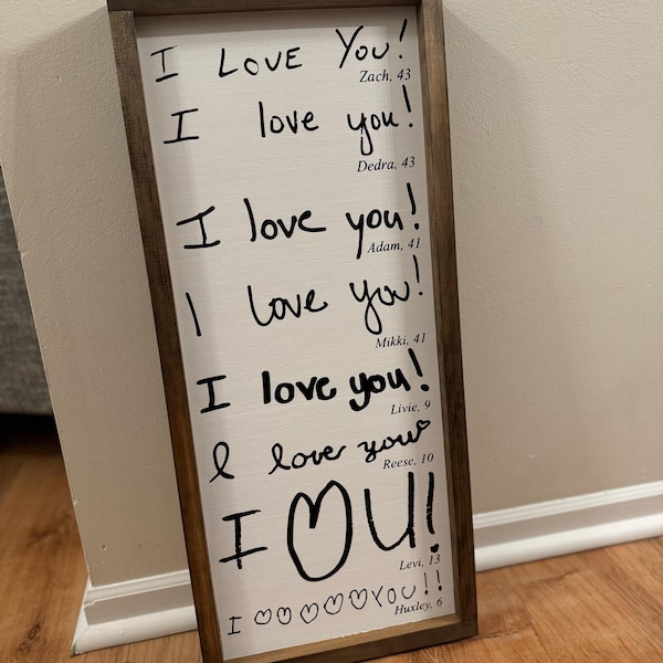 Framed I Love You Sign Kids I Love You Mothers Day Handwritten I Love ...