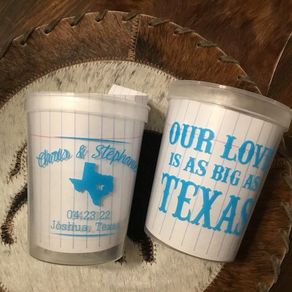 Our Love is as Big as Texas, Stadium Cups, Texas Wedding Cups, Texas ...