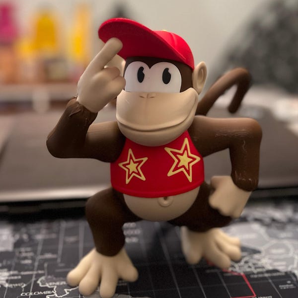 Diddy Kong 3D Printed Statue | 2 Sizes | Great Gift for the Collector ...