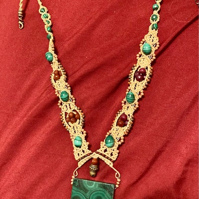 Black Gray Boho-chic Micro-macrame Necklace - Etsy