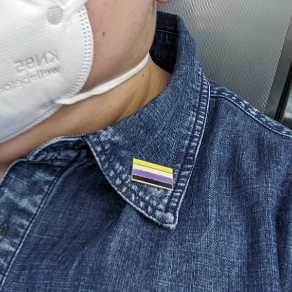 Nonbinary Pride Flag Enamel Pin - Genderqueer, Androgyny, Third Gender ...