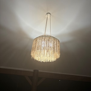 Fringe Pendant Light, Cotton Pendant Light Fixture, Boho Light, Nursery ...