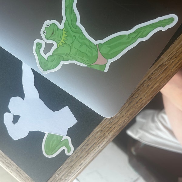 Buff Kermit the Frog Stickers | Original Vinyl Sticker Water Bottle ...