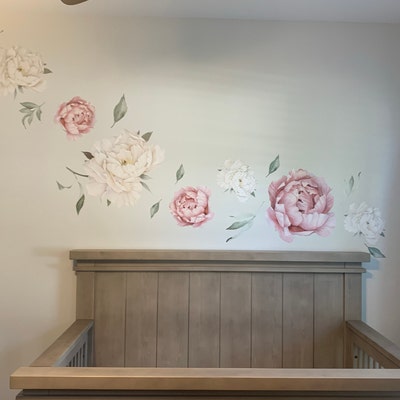 Peony Wall Decal, Flower Wall Decal, Floral Wall Decals, Peony Flowers ...