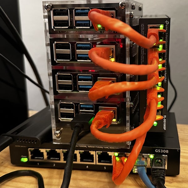 C4labs Bramble 4 or 6 Stack Cluster Case With Fans for Raspberry Pi5 ...