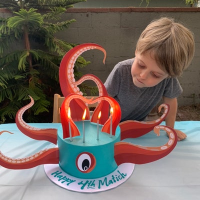 Kraken Birthday Cake Topper Octopus Party Cake Topper Sea Creature ...