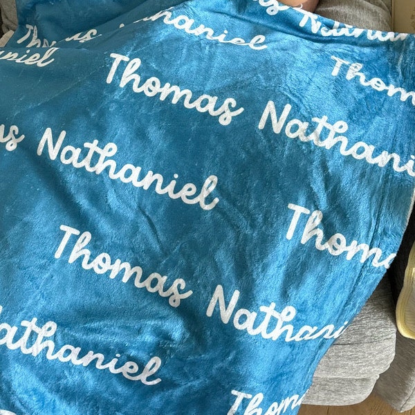 Personalized Blanket for Kids, Baby 3 Sizes and 30 Plus Colors, Custom ...