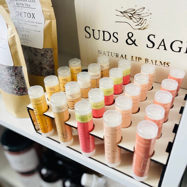 Wooden Lip Balm Display Stand: Laser-cut Files for 12 Oval Openings ...