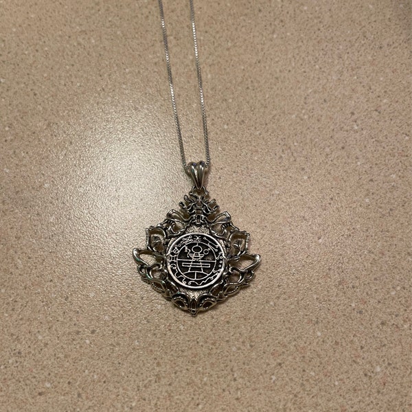 925 Sterling Silver Sigil of Lucifer Pendant, Seal of Satan Pendant ...