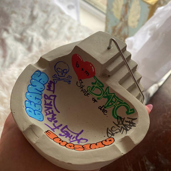 Concrete Graffiti Skate Bowl Ashtray - Etsy