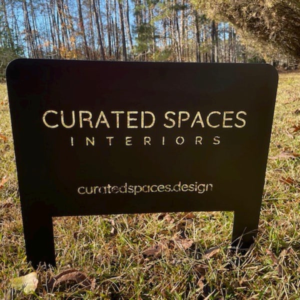 Custom Business Logo Yard Sign: Metal Advertising Stake for Job Sites ...