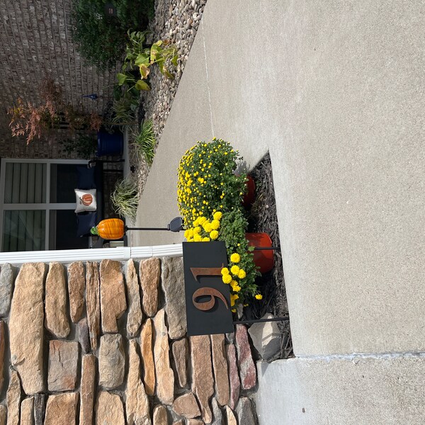 Small Address Sign Custom Metal Sign W/ Floating Numbers 12" X 6" House ...