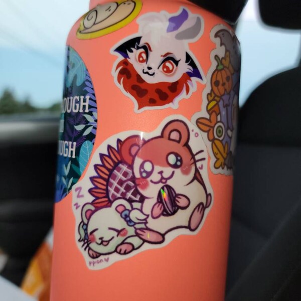 Cute Hamtaro and Bijou! Kawaii Journaling Sticker - Etsy