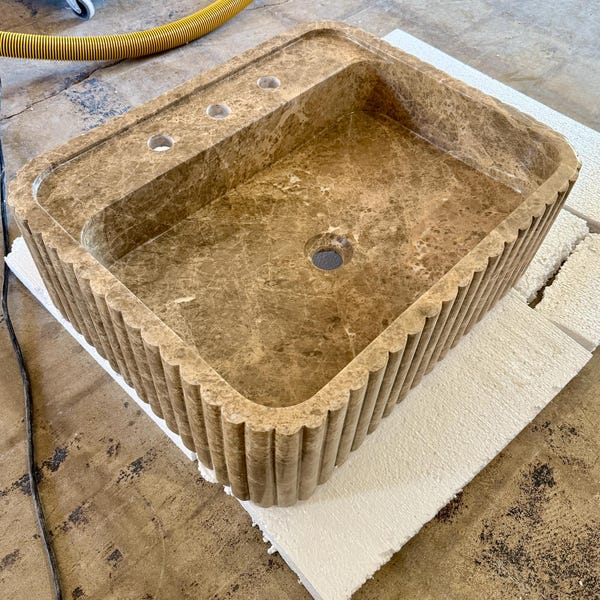 Pink Marble Sink,ribbed 3 Sides ,marble Wash Basin,bathroom Marble Sink ...