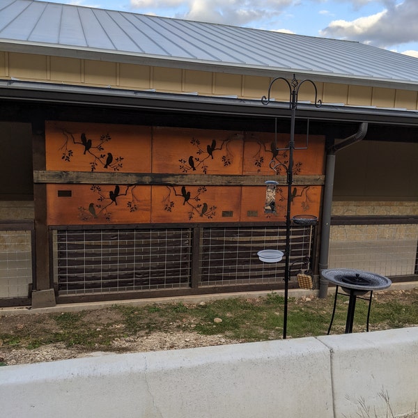 Birds Metal Privacy Screen | Branches & Leaves Metal Wall Art, Bird ...