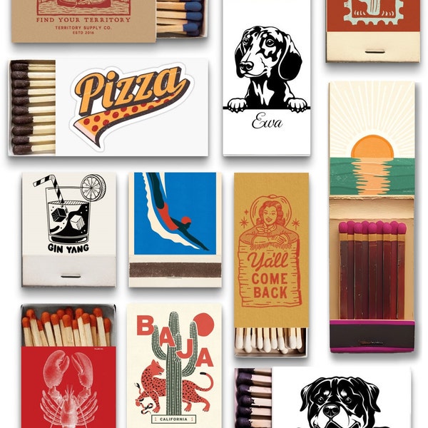 CUSTOM MATCHBOOK ART | Personalized Digital Matchbox Gift | Large ...