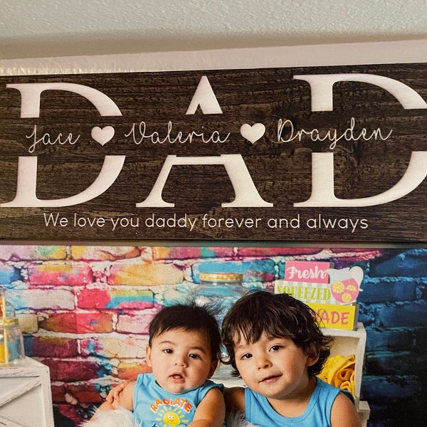 Dad Sign With Kids Names, Personalized Dad Sign, Sign With Kids Names ...