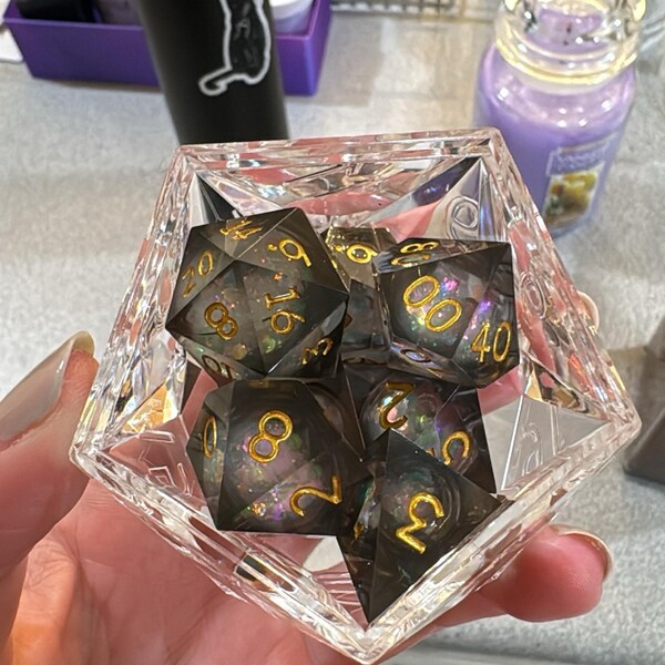 Jester's Gambit Dnd Dice Set D&D Dice Resin Dice Set Sharp Edge Dice ...