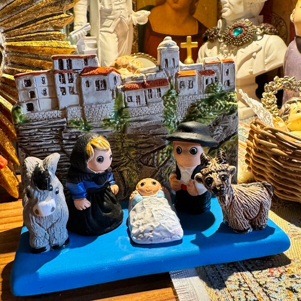 Greek Nativity Scene Handmade in Clay 1 Block 3.1x2x3.1 High, Greece ...