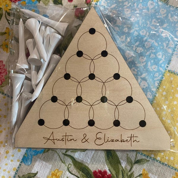 Personalized Triangle Peg Jump Game / Golf Tee / Solitaire/ Gift ...