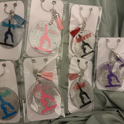 Personalized Cheerleader Name Keychains Dance Keychain Cheer Backpack ...