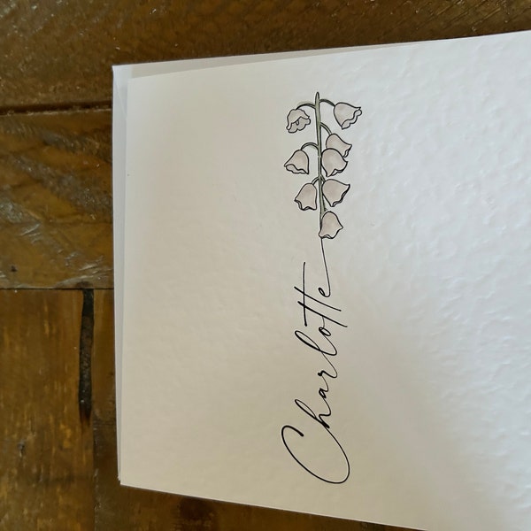 Personalised Birth Flower Card, Customised With Name Stem, Meaningful ...