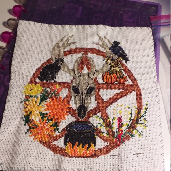 Yule Pentacle Pagan Cross Stitch Pattern - Etsy