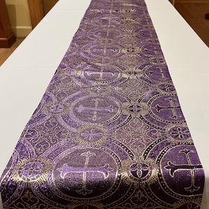 Home Altar Catholic Liturgical Runner Gold White Metallic Gold 2 Sizes ...