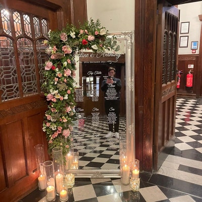 Mirror Wedding Table Plan Mirror Seating Chart Full Length Vinyl Decals ...