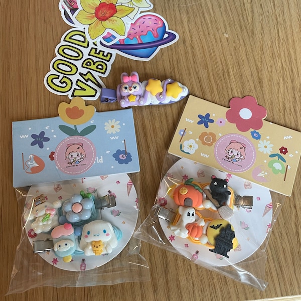 Crochet Sprout Hair Clips, Handmade Barrettes, Kawaii Plant Hair ...