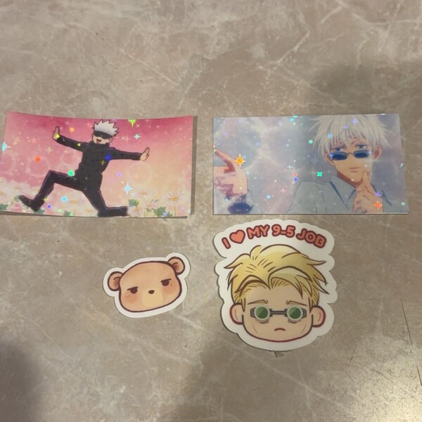 Gojo Funny Stickers HOLOGRAPHIC Set Anime Meme, JJK, Sorcerer, Satoru ...