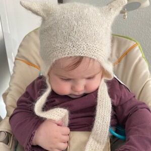 Little Bear Bonnet, Baby Knitted Hat, Baby Bonnet, Photoprops, Alpaca ...