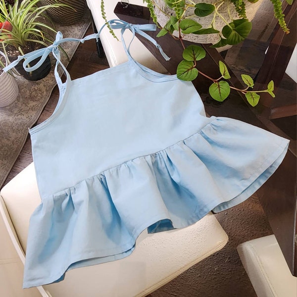 Sewing Pattern for Girls Strap Top With Ruffles. Simple but Fancy Top ...