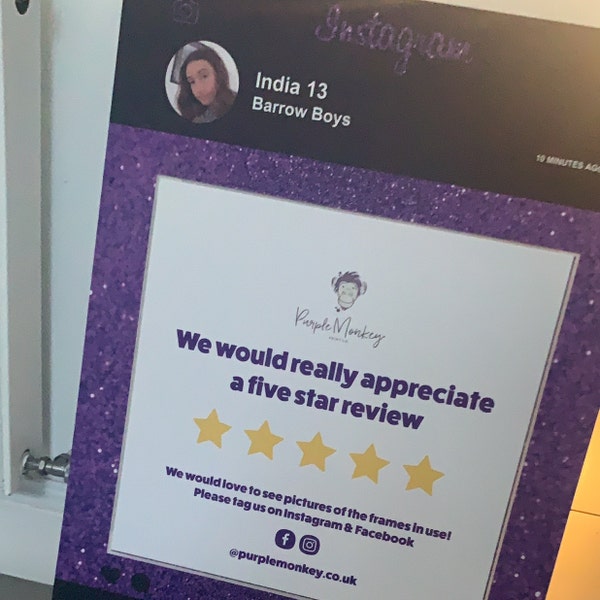 Personalised Selfie Frame Custom Instagram Birthday Wedding Engagement ...