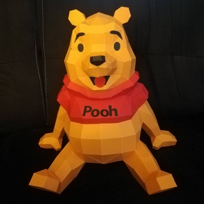 Papercraft Pooh Bear PDF, 3D SVG Cricut Template for Creating 3D Pooh ...