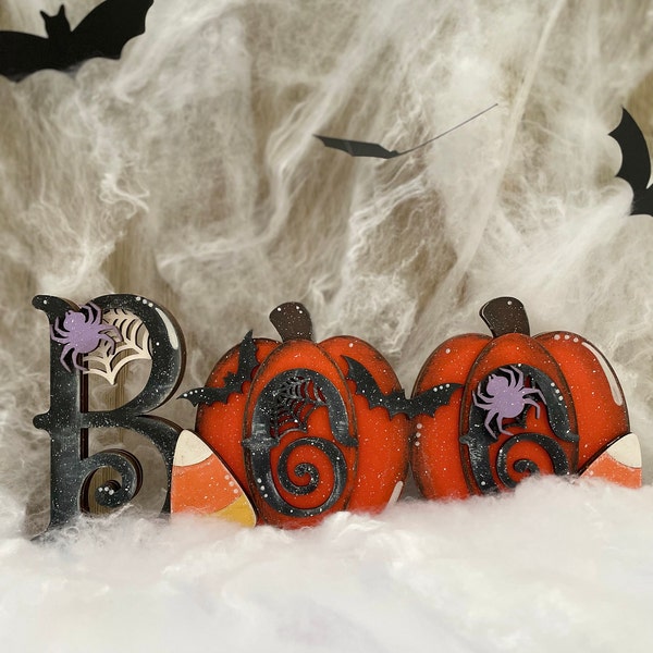 Chunky Boo Halloween Shelf Sitter SVG File | Halloween SVG File | Laser ...