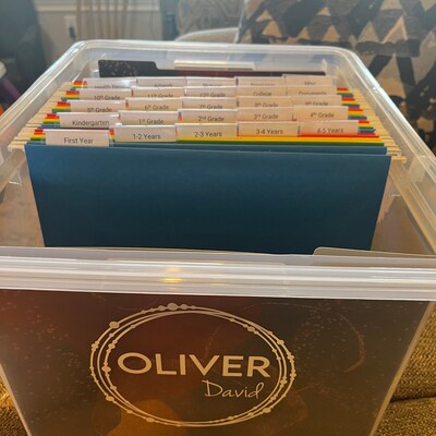 KIDS Vinyl Name Decal, Milestone Tote Decal, File Box Decal, School ...