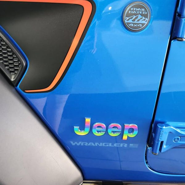 Jeep Emblem Overlay Decals - Rainbow - Etsy