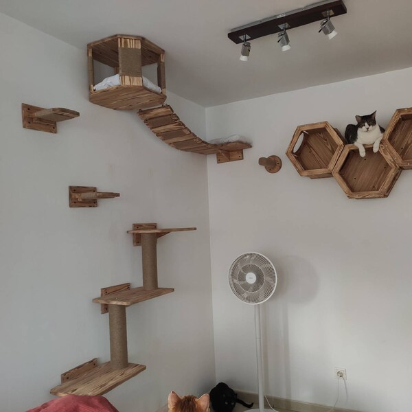 Cat Ceiling Furniture, Wooden Cat Bed, Cat Ceiling Bed, Wood Cat ...