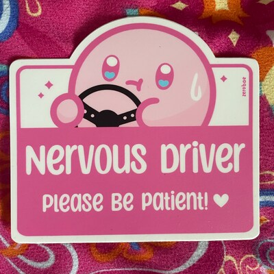 Anxious Nervous Driver Vinyl Sticker - Etsy