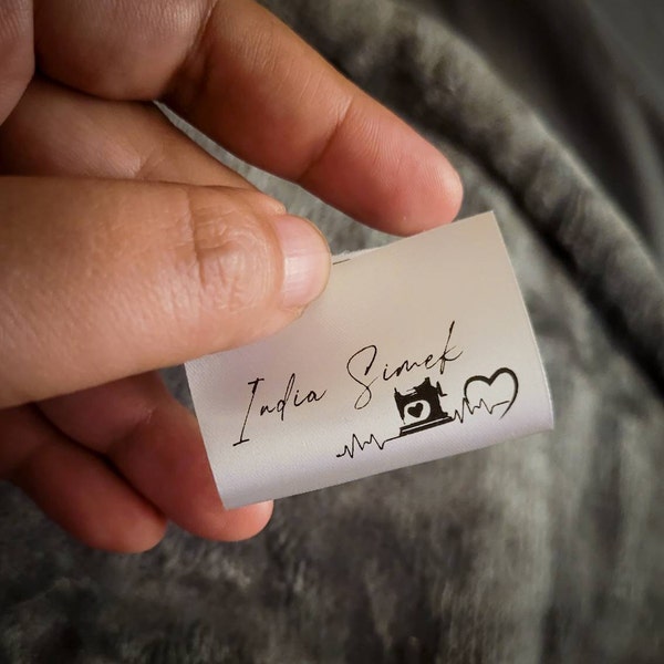 Pink Clothing Labels, Personalized Fold Over Tags, Custom Sewing Pink ...