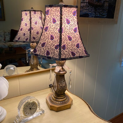 Grandma Moses Bridge Lamp Shade, Lampshade Threads Onto Floor Lamp ...