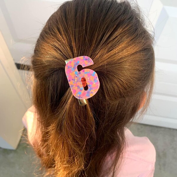 Birthday Age Clip for Girls | Number Hair Clip | Glitter Clip | Gifts ...
