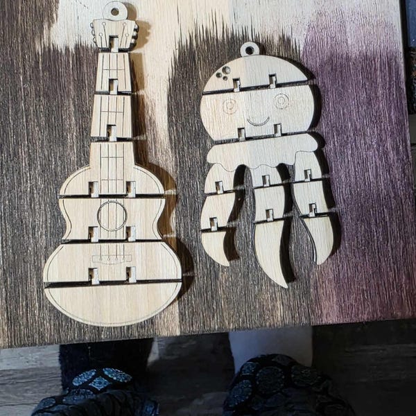 Laser Cut Flexible Guitar Keychain Design SVG, Laser Cut Flexi Key ...