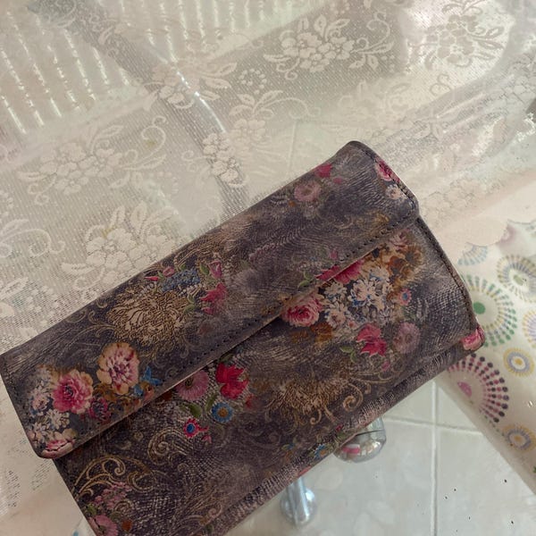 Coin Clip Purse With Bottom Zip, Red Leather Purse, Front Pocket, Amy ...