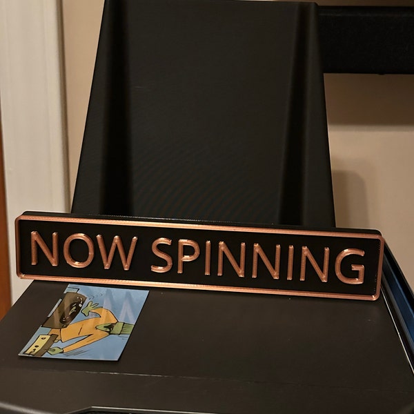 Now Spinning Vinyl Record Stand - Designed for All Cover Sizes - Wall ...